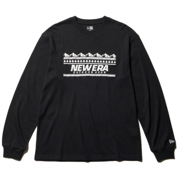 NEW ERA ニューエラ“ニューエラ”の【OUTDOOR】  MOUNTAINS LS WA TEEフロントにアウトドアモチーフのオリジナルロゴをジャカード風に発砲プリントでデザイン。襟もとにガセット、脇下にアイレットを配したアウトドア仕...