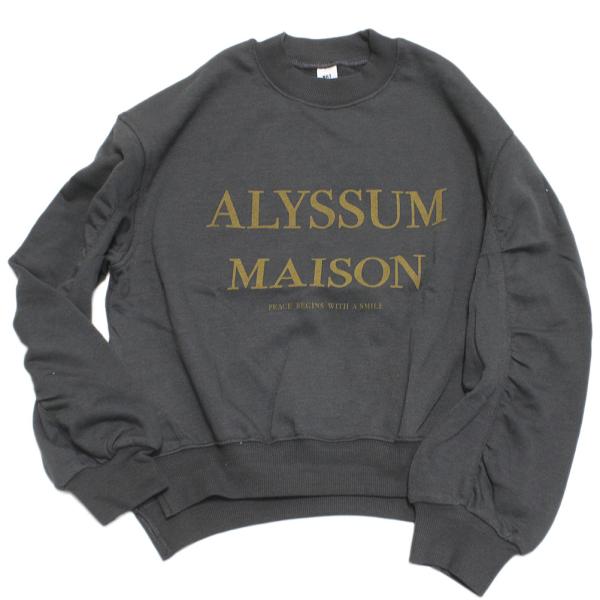 NHT エヌエイチティー“エヌエイチティー”のALYSSUM ギャザートレーナーお袖にギャザーを入れた丸いシルエットのトレーナー。サイドスリット入りで、後身頃がやや長めです。ベーシックで着回しやすいロゴデザイン。素材は柔らかな肌触りのT/C...