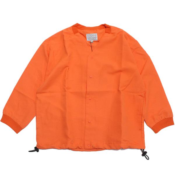 Ocean＆Ground オーシャン＆グラウンド“オーシャン＆グラウンド”のノーカラースナップカーディガン防水・防汚加工を施したライトアウター。リップストップ地で丈夫なうえ、軽量。フロントはスナップボタン開きで羽織としても最適。シンプルで無...