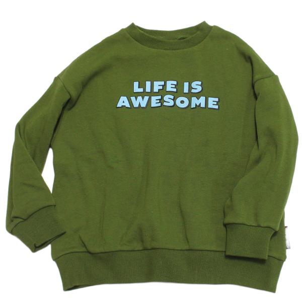 OFFICIAL TEAM オフィシャルチーム“オフィシャルチーム”の裏毛シャギーロゴワイドトレーナー《LIFE IS　AWESAME＝人生はすばらしい》、《CHANGE THE WORLD BY BEING YOURSELF＝自分らしくい...