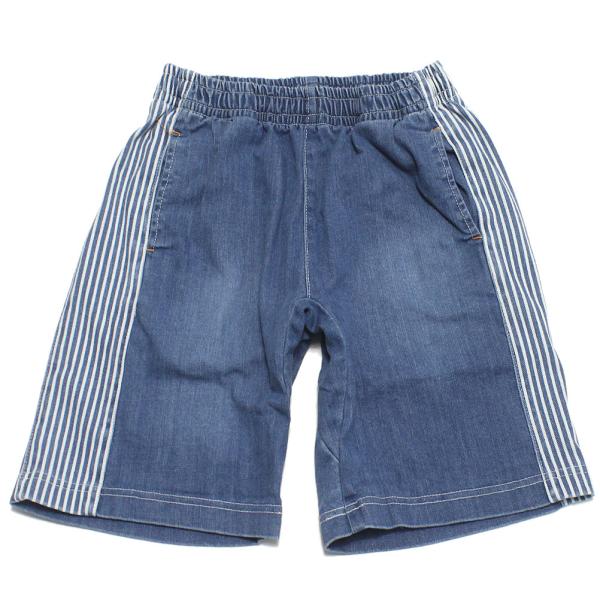 OFFICIAL TEAM オフィシャルチーム“オフィシャルチーム”のカットデニムラインハーフパンツサイドをヒッコリー地で切り替えたハーフパンツ。伸縮性のあるストレッチデニムを使用し、動きやすく快適。ウエストは総ゴムに加え、コードでの調節が...