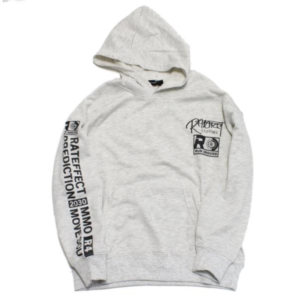 RAT EFFECT ラットエフェクト“ラットエフェクト”のMOVE　SOULスーパーBIG裏毛フーディ裏毛素材の薄手の素材を使用し、ロングシーズン着用可能な1枚。名前の通りゆったりとしたBIGシルエット。フロント部分はもちろん、右袖のプリ...