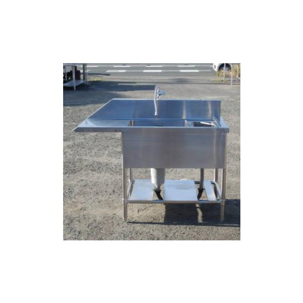 食洗機用 ステンレス  1槽 ダスト槽付 ソイルド シンク W1220 D630 H800(+150)ｍm 槽内寸W50D46深30cm 右槽 JWE-450RUBにて使用    商品は中古品です。    多少の傷汚れあります。    状態...