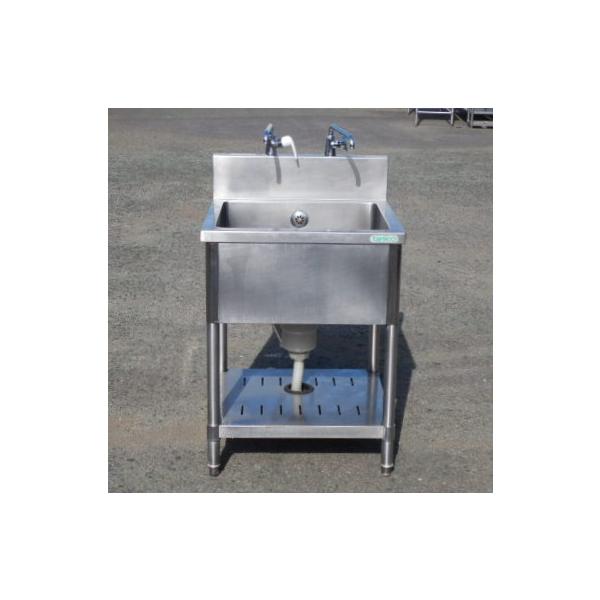 タニコー 業務用 ステンレス 1槽 シンク W600 D600 H800(+150)mm 厨房 槽内寸W518D458深270mm 右さび TX-1S-60 W60D60H80cm　商品は中古品です。    多少の傷汚れあります。    状...