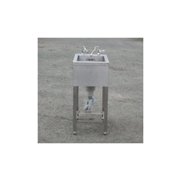 業務用 ステンレス 1槽 シンク W400 D750 H840mm 厨房 槽内寸W32D59深25cm W40D75H84cm 　　商品は中古品です。    多少の傷汚れあります。    状態画像にて判断願います。 アジャスト脚全箇所回りま...