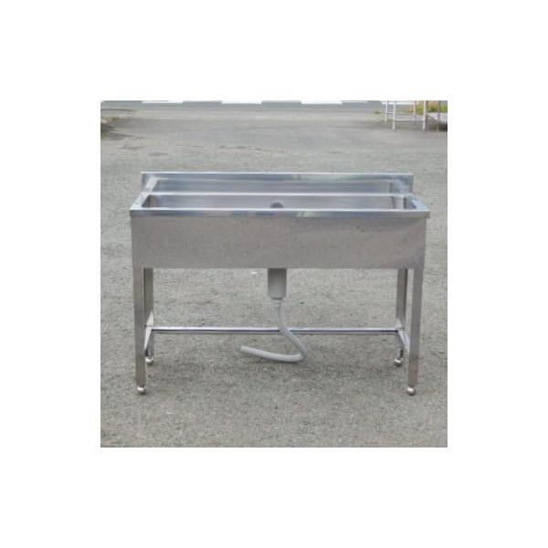 業務用 ステンレス 1槽 シンク W1200 D450 H800(+90)mm 厨房 槽内寸W1120D355深230mm W120D45H80(+9)cm   商品は中古品です。    多少の傷汚れあります。    状態画像にて判断願いま...