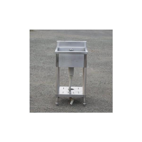 タニコー 業務用 ステンレス 1槽シンク W450 D450 H800(+90)ｍm 厨房 槽内寸W388D358深210mm すのこさびあと W45D45H80(+9)cm   商品は中古品です。    多少の傷汚れあります。    状態...