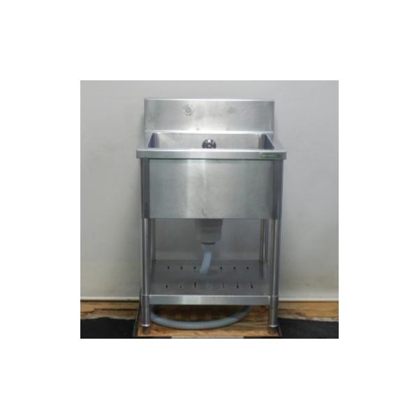 3(ビス穴)タニコー 業務用 ステンレス 1槽 シンク W600 D600 H800(+150)mm 厨房 槽内寸W518D458深270mm TX-1S-60 W60D60H80cm　商品は中古品です。    多少の傷汚れあります。   ...