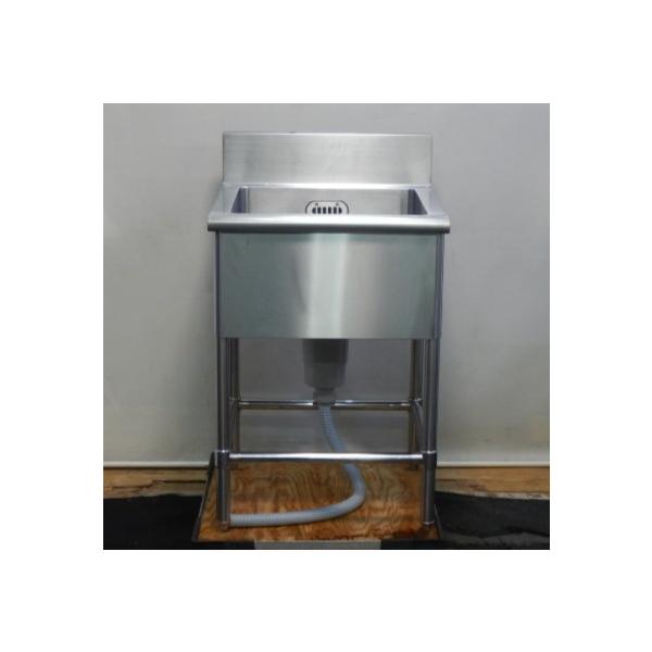 業務用 ステンレス 1槽 シンク W600 D600 H850(+150)mm 厨房 槽内寸W50D45深30cm 深槽 W60D60H85cm　　商品は中古品です。    多少の傷汚れあります。    状態画像にて判断願います。 アジャス...