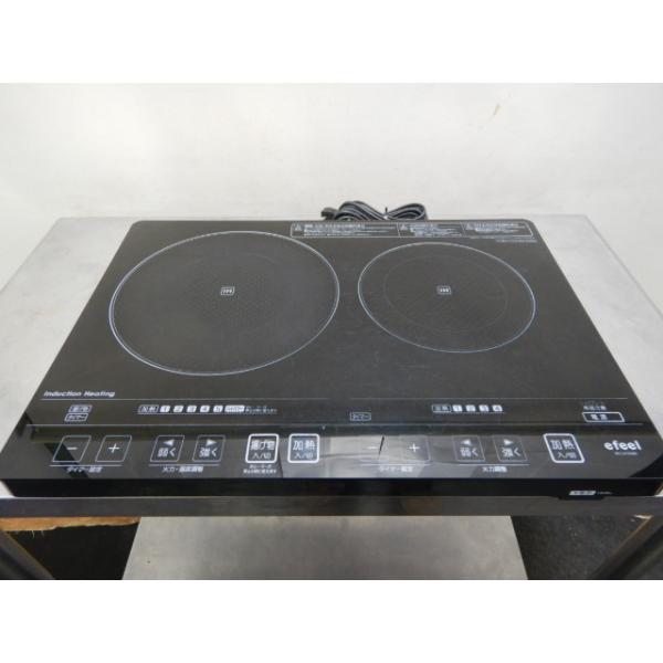 2013年製 アイリスオーヤマ EIH-1470B 家庭用 2口 IH コンロ 1400W 100V W56D40H6cm 5.9kg    商品は中古品です。    多少の傷汚れあります。    状態画像にて判断願います。    動作確認...