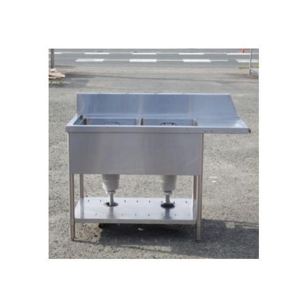 食器洗浄機用 ステンレス  2槽 ソイルド シンク W1200 D650 H800(+150)ｍm 槽内寸W39D46深30cm JWE-450RUB W120cm 食洗機    商品は中古品です。    多少の傷汚れあります。    状態...