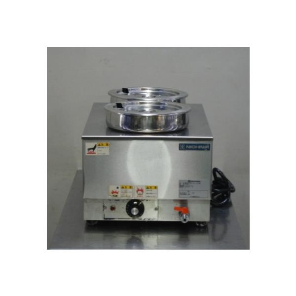 2008年製 ニチワ TEW-A 6.5Lポット×2 業務用 湯煎式 フード ウォーマー W350D550H260ｍm 100V 900W 14kg    商品は中古品です。    多少の傷汚れあります。    状態画像にて判断願います。 ...
