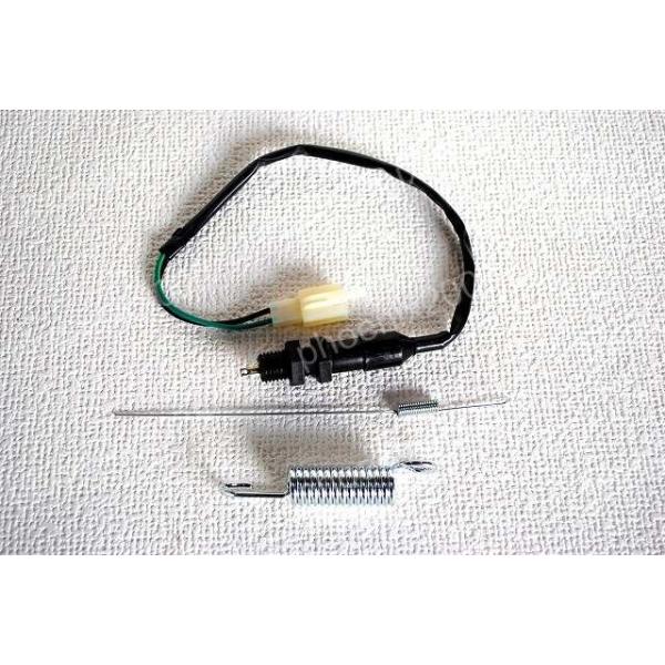 No-732■商品内容： リア フット ブレーキ スイッチ■適合車種： 汎用品※必ず実車の装着部の各寸法、形状などをご確認の上ご購入をお願いいたします。■ブレーキスイッチネジ部分の径：約12mm■スプリング全長（太）：約80mm■スプリング...