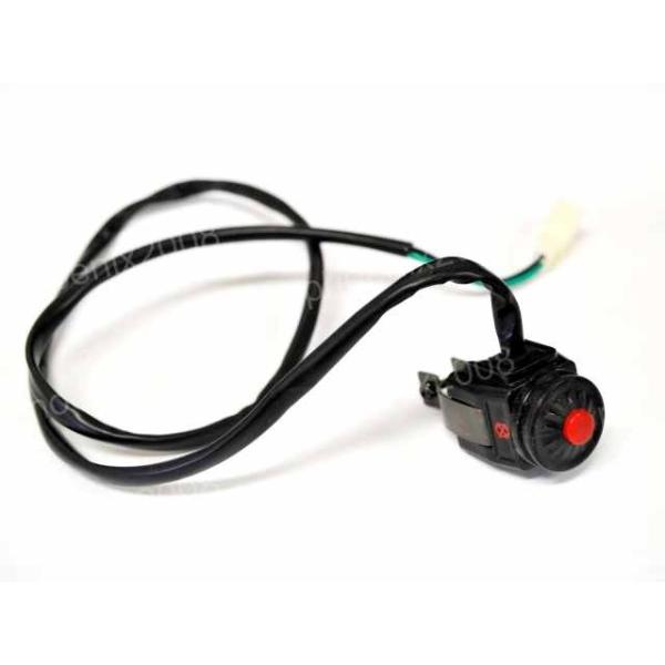 No-1733 ■商品内容： 自動戻り式 プッシュスイッチ■適合車種：汎用品 ■押す：オン　離す：オフ■22.2φ ハンドル対応■ワイヤー長さ：約73センチ ■常時使用しないサイレン・回転灯等の電装系ボタンとして最適です。 ※車両側のハーネ...