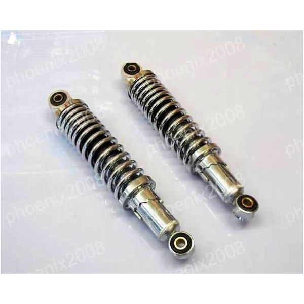 No-2501■商品内容：  リアサスペンション　ショック ２本 セット■カラー：メッキ■全長：約280mm（取付け穴芯〜穴芯）■スプリング径：約50mm■カラー内径：約10mm■調整：5段階　調整可能