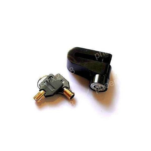 No-3496■商品内容： ディスクロック 黒 ■適合車種： 汎用品※必ず実車の装着部の各寸法、形状などをご確認の上ご購入をお願いいたします。■サイズ：画像をご覧下さい。　ディスク幅：約7mm　ドリルド（ディスクのロック軸部分）の直径：約5...