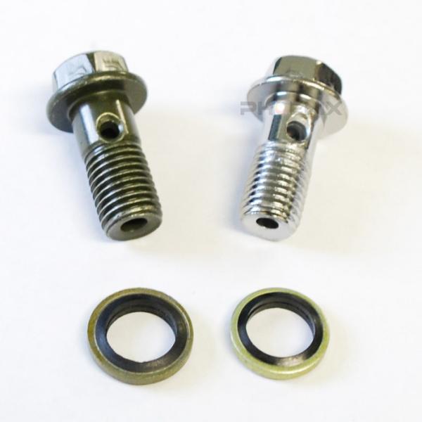 No-3249■商品内容：バンジョーボルト x1 ワッシャー x2枚■カラー：グリーン（緑） シルバー（銀）■ボルトサイズ：M10 ■ボルトピッチ：1.25 ■適合車種： 汎用品