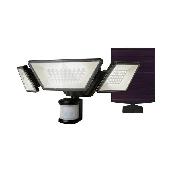 商品の特徴電気代ゼロで環境にやさしいソーラーセンサーライト最大3000ルーメンの大光量3方向への同時点灯で広範囲照射最大240°/最長15mの探知範囲で、防犯用として活躍多彩な設定項目により、使用環境に最適なモードを自由に選択IP65の仕様...