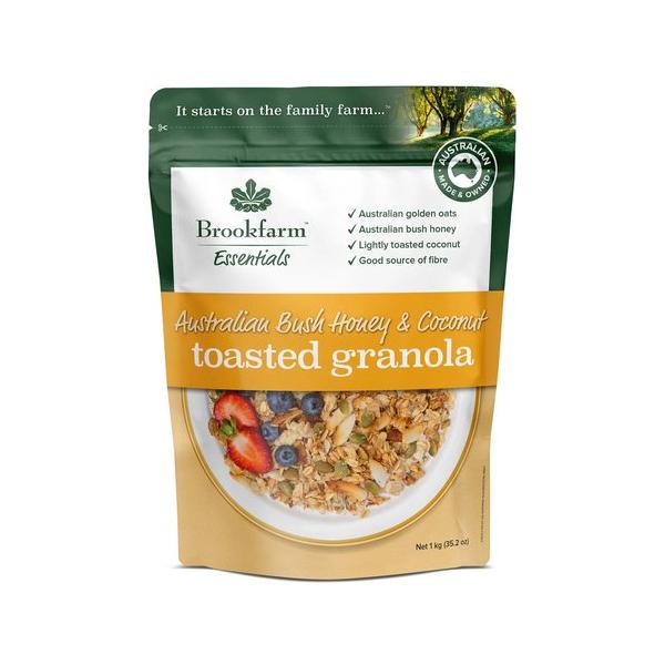 商品の特徴ブッシュハニーとココナッツフレーバーのグラノーラ容量：1kgオーストラリア産商品の詳細BROOKFARMのオーストラリア 産グラノーラブレンド全粒穀物、種、ココナッツフレークがオーストラリアンハニーブッシュ＆ココナッツバターとブレ...