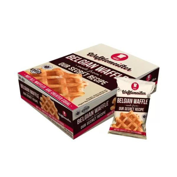 商品の特徴ベルギー産シュガーパール入り温めても冷やしても美味しい甘いトッピングにもしょっぱいトッピングにも適しています90ｇx 28個商品の詳細ワッフルマイスターのベルギーワッフルは、シュガーパール入りの本格的なベルギーワッフルです。朝食、...