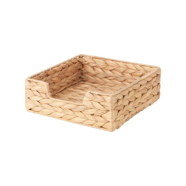 長さ: 18 cm幅: 18 cm高さ: 7 cmきれいな布でから拭きしてください基本素材: ホテイアオイ, 透明ニトロセルロースラッカーフレーム: スチール, エポキシ/ポリエステル粉体塗装