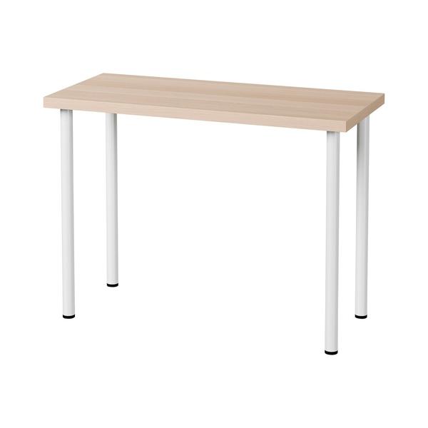 商品サイズ長さ: 100cm幅: 45cm高さ: 74cm素材天板上部:繊維板 アクリル塗装フレーム:パーティクルボード プラスチックエッジコア材:ハニカム構造ペーパーパッキング((リサイクル材料含有率70％)下部:繊維板脚基本素材:スチー...