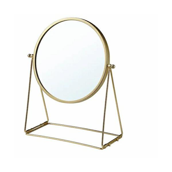 商品サイズ直径: 17cmミラー:ガラス プラスチックフォイルフレーム:スチール ニッケルメッキ エポキシ加工ガラス:きれいな布でから拭きしてくださいミラーの角度を自由に調節できます片面は拡大鏡になっています飛散防止フィルムを貼ってあります...