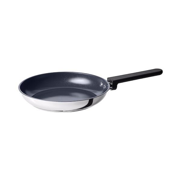 商品サイズ直径: 24cm高さ: 4cm取っ手を含む長さ: 43cm本体:ステンレススチール セラミックコーティングディスク:アルミニウム保護プレート フレームガード リベット:ステンレススチール取っ手:フェノール樹脂お手入れ方法手洗いのみ...