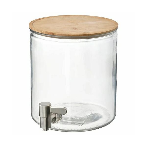 商品サイズ直径: 18cm高さ: 20cm容量: 4 l本体:ガラス金属パーツ:ステンレススチールプラスチックパーツ:シリコーンゴム蓋:竹 クリアラッカーガラス手洗いのみ熱い飲み物は50度以下に冷ましてから入れてください手軽でおしゃれにドリ...