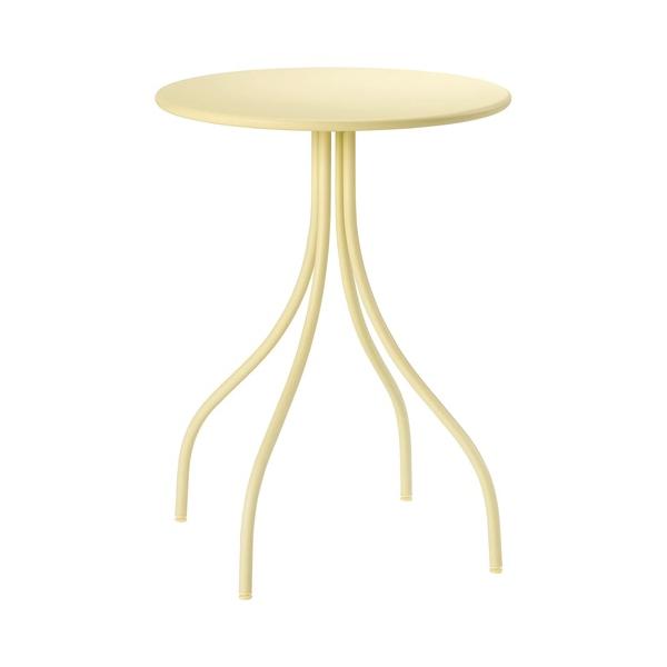 商品サイズ直径: 46cm高さ: 60.5cm最大荷重: 10 kg素材テーブルトップ 脚:スチール ポリエステル粉体塗装脚:ポリアミド .お手入れ方法石けん水を含ませた布で拭いたあと、きれいな布でから拭きしてくださいテーブルトップの最大荷...