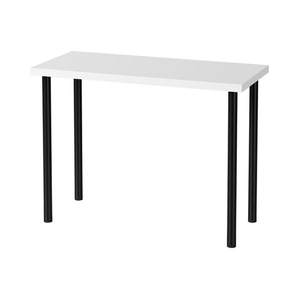 商品サイズ長さ: 100cm幅: 45cm高さ: 74cm素材天板上部:繊維板 アクリル塗装フレーム:パーティクルボード プラスチックエッジコア材:ハニカム構造ペーパーパッキング((リサイクル材料含有率70％)下部:繊維板脚基本素材:スチー...