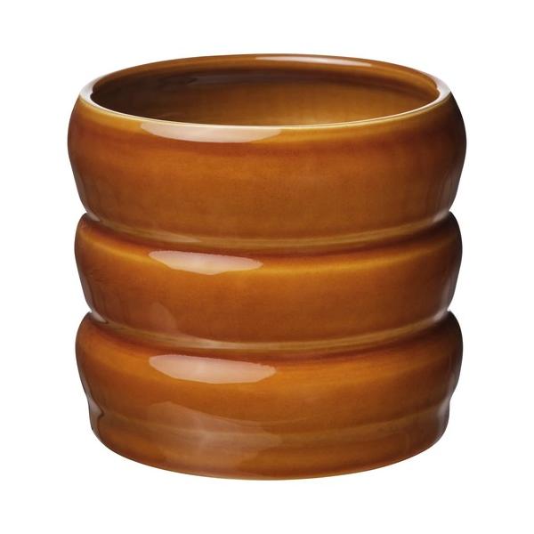 商品サイズ高さ: 13cm内径: 13cm植木鉢の最大径: 12cm外径: 15cm素材せっ器 顔料釉 シリコーン加工釉薬の反応とは、異なる層に塗った釉薬が、焼成中に溶け合い、一つひとつの鉢カバーに自然な色の変化と濃淡が生まれることを意味し...