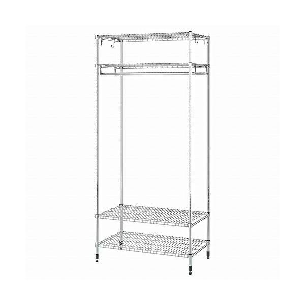 商品サイズ奥行き: 50cm高さ: 201cm幅: 92cm棚板 支柱 ハンガーレール フック ハンガー:スチール 亜鉛メッキ足:スチール ポリアミド樹脂 亜鉛メッキ壁面固定用の安全金具付き屋内使用推奨壁の材質により使用できるネジの種類が異...