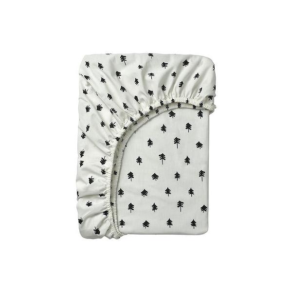 商品サイズ長さ: 120cm幅: 60cm糸密度：: 152 平方インチ綿 54% ビスコースレーヨン 46%60x120cm、厚さ11cmまでのマットレス用木々の模様のボックスシーツは、子ども部屋のほかのテキスタイルと合わせやすいのが魅力...