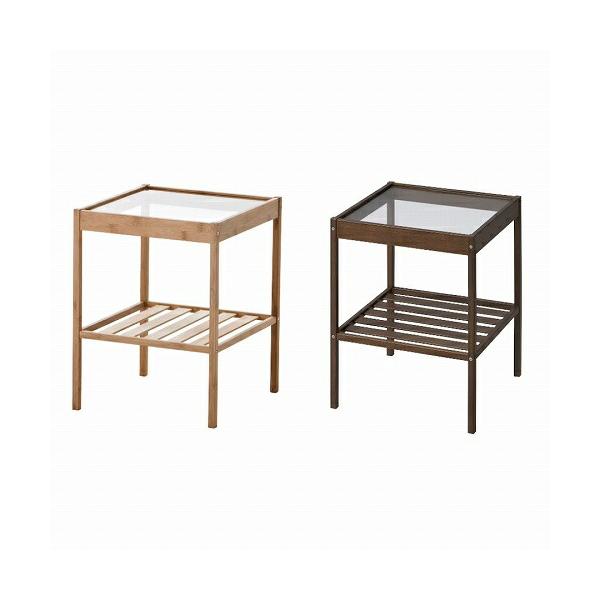 IKEAの大人気商品に新色登場！商品サイズ幅: 36cm奥行き: 35cm高さ: 45cmナチュラル基本素材:竹 透明アクリルラッカー上部パネル:強化ガラスダークブラウン基本素材:竹 透明アクリルラッカー ステイン上部パネル:強化ガラス湿ら...