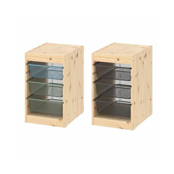 ★フレーム・メッシュ収納ボックスS (３個)のセットになります★【フレーム】 ※組立サイズ奥行き: 44cm高さ: 53cm幅: 32cmパイン無垢材 着色アクリルクリアラッカー【収納ボックス】S (３個)高さ: 10cm長さ: 42cm幅...