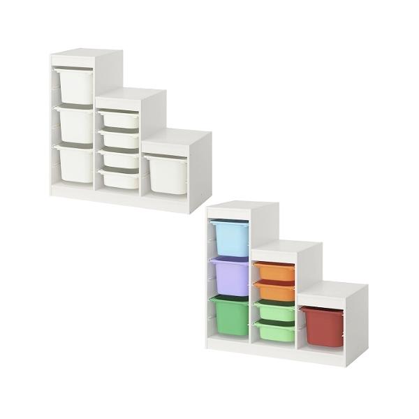 ★フレーム・収納ボックスS (4個)・収納ボックスM (4個)のセットになります★【フレーム】 ※組立サイズ幅: 99cm奥行き: 44cm高さ: 56cm素材:パーティクルボード ペーパーフォイル プラスチックエッジ【収納ボックス】S (...