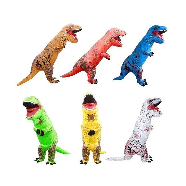 【カラー展開】6色ブラウン・レッド・ブルー・グリーン・イエロー・ホワイト【適応サイズ】身長約160-195cm【重さ】約0.71kg【内容品】・T-Rex インフレータブルコスチューム・送風機・バッテリーボックス(電池は付属しておりません)...