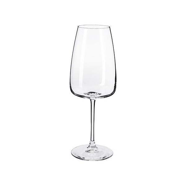 キラキラした輝きを放つ結晶化ガラス製のワイングラス。家族や友人と乾杯の時に光が美しく反射します鉛を一切使っていませんが、クリスタルガラスのような輝きや透明感がありますやや細身のボウルがワインを冷たく保ち、香りや風味、味わいをより一層引き立て...