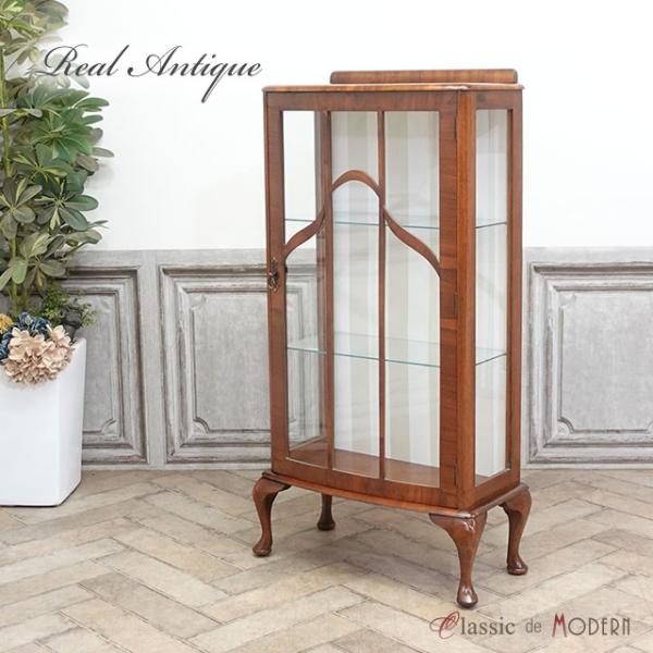 ●品名・品番antique80011　ショーケース　1930年頃　ウォールナット材　イギリス●サイズW 61 x D 30 x H 116.5 (天板高 113) cm●商品についてすっきりとしたフォルムがオシャレなショーケースです。シンプ...