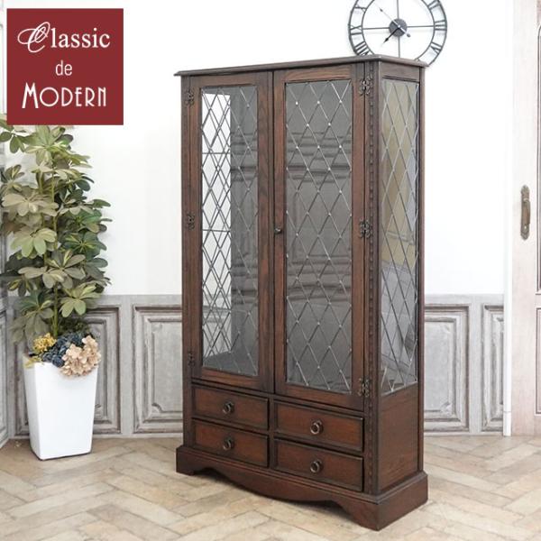 ●品名・品番antique80435　ショーケース　1950年頃　オーク材　イギリス●サイズW 98 x D 34.5 x H 164 cm●商品について側面にまでステンドグラスが使われたショーケースです。おしゃれな蝶番や取っ手金具など、細...