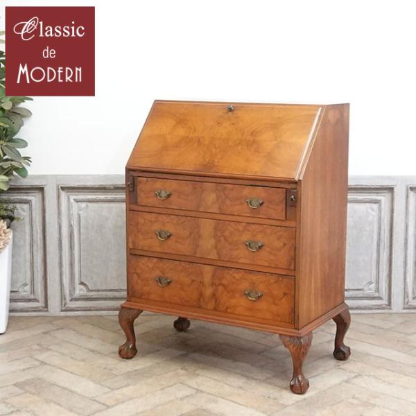 ●品名・品番antique80700　ビューロー　1930年頃　ウォールナット材　イギリス●サイズW 81 x D 47 (拡張時 76) x H 102 (デスク高 73) cm●商品について英国アンティークのライティングビューローです。...