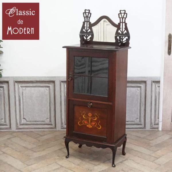 ●品名・品番antique80701　キャビネット　1920年頃　マホガニー材　イギリス●サイズW 54.5 x D 35 x H 141 (天板高 107) cm●商品について一目ぼれ間違いなしのキャビネットです。ミュージックキャビネット...