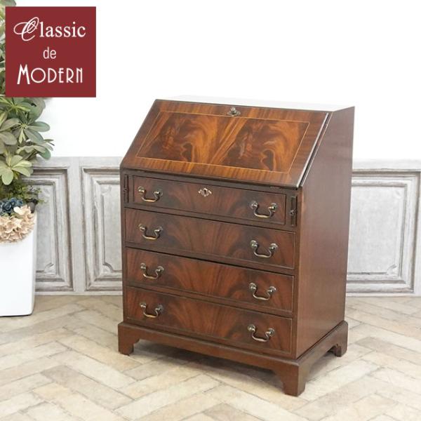 ●品名・品番antique80821　ビューロー　1940年頃　マホガニー材　イギリス●サイズW 77 x D 47 (拡張時 79) x H 97 (デスク高 71) cm●商品についてマホガニー材の美しい杢目を活かしたデザインが魅力のラ...