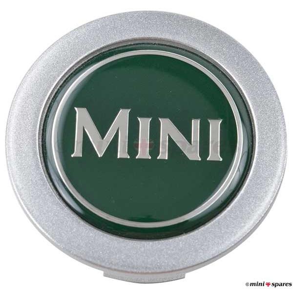 英国ミニスペアーズ社より取り寄せました。     SPE851（240127）１2・12インチ ホイール用WHEEL CENTRE CAP GREEN MINI FOR ROVER SPORTSPACGreen centre cap for...