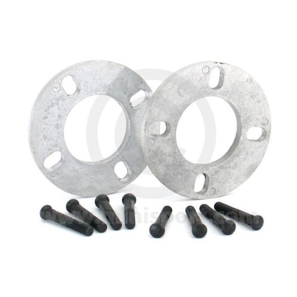 英国ミニ専門ショップより取り寄せました。 Competition wheel spacer kit, to increase the front or rear wheel track on your Mini by 20mm.Kit In...