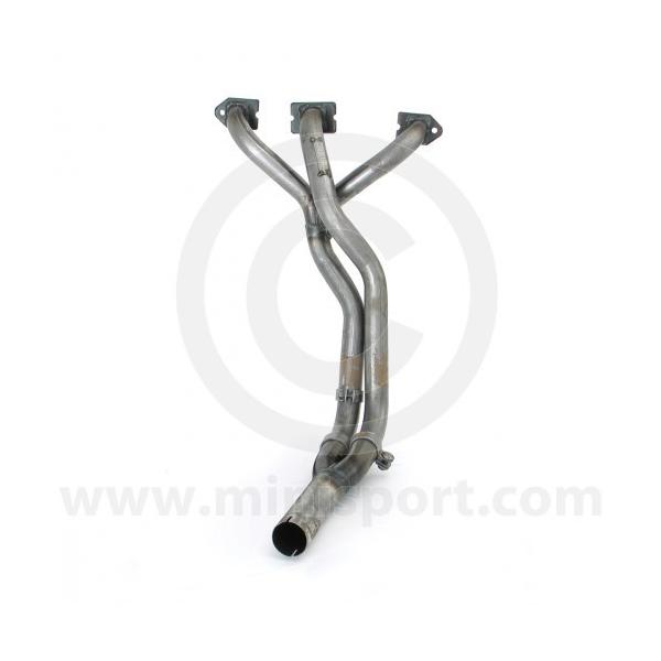 英国ミニスポーツ社より取り寄せています。 LM004I Ｏ2センサー取り付け穴があります。（左右の連結部下あたり）マニフロー社プレート付 排気側内径45（外形48くらい） 。多くの場合凹み、サビありますので修正して使ってください。INJEC...