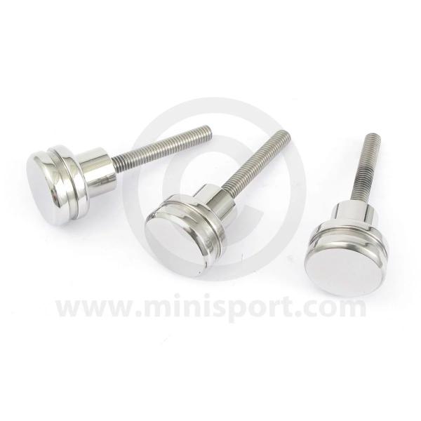 英国ミニスポーツ社から仕入れました。SPI/MPI air filter buttons - stainless steel. For something different, these replace the 3 Pozidrive s...