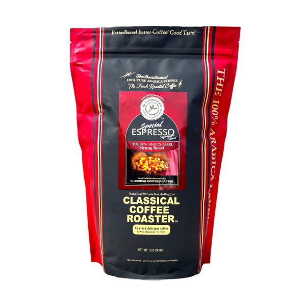 【CLASSICAL COFFEE ROASTER】"シグネチャーブレンドEC限定シリーズ"スペシャルエスプレッソブレンド ストロングロースト908g 深煎り【細挽】 1.ロースト具合： Strong Roast 深煎り2.テイストのタイプ...