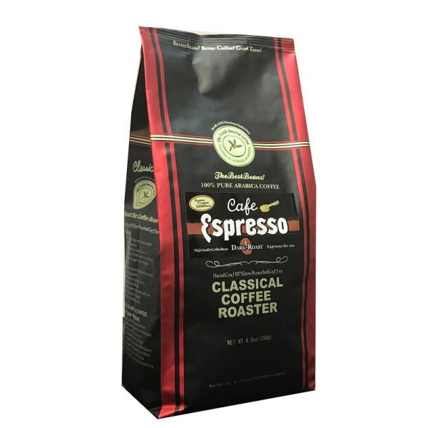■CLASSICAL COFFEE ROASTERCafe Espresso Dark Roast Blend Whole Coffee Bean 8.8oz(250g)・ロースト：Strong Roast（深煎り）・テイストの目安：苦味4...